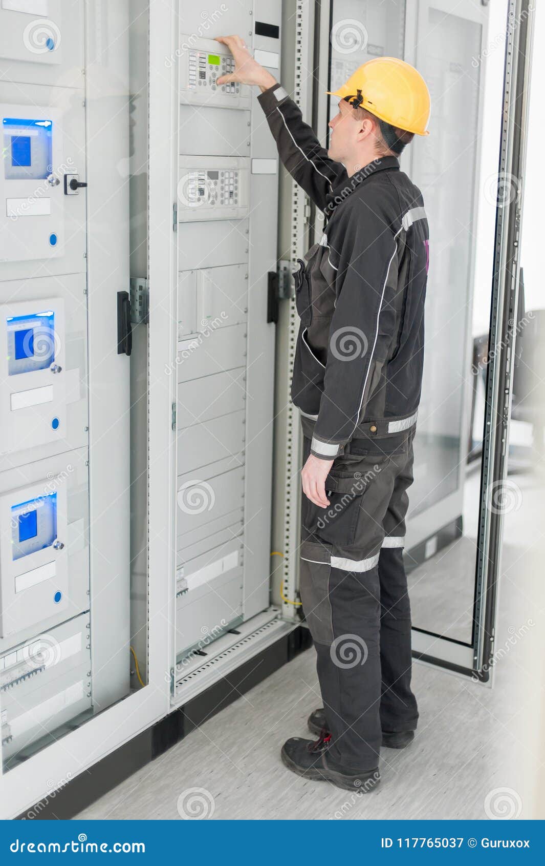 Engineer Commissioning Bay Control Unit. Engineering Department Stock ...