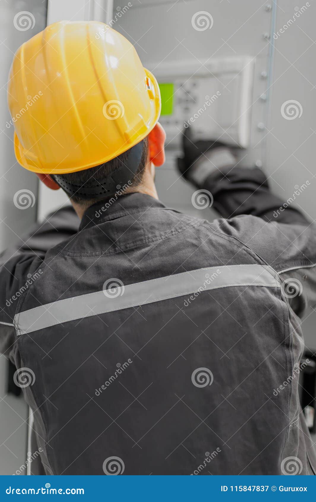 Engineer Commissioning Bay Control Unit. Engineering Department Stock ...