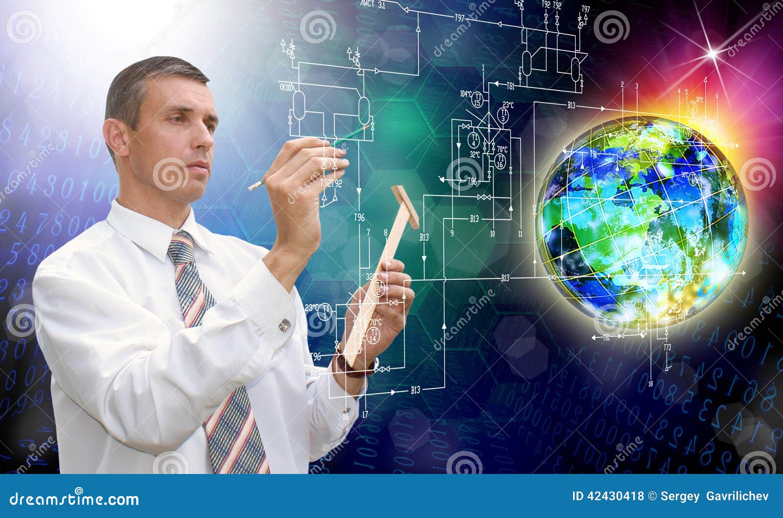 Engineer.Communication.Industrial Designing Technology Stock Photo ...