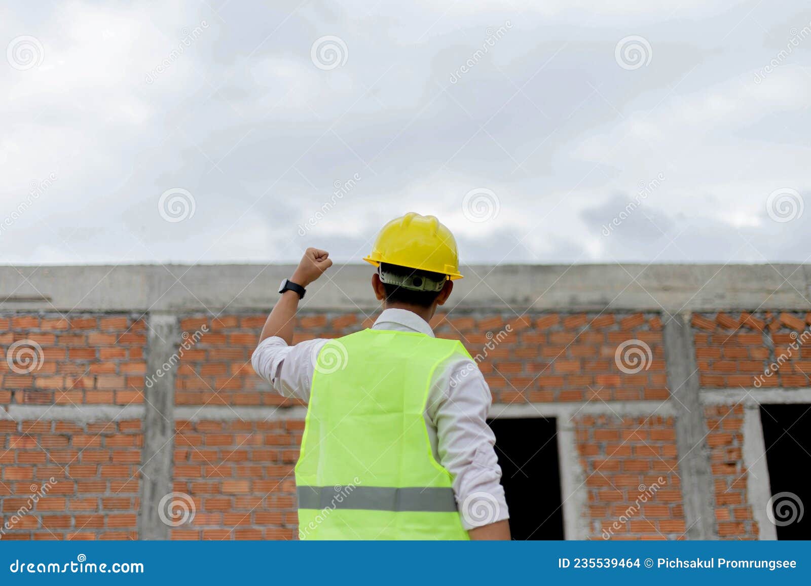 Engineer Concept the Constructing Guy Looking at the Construction Site ...