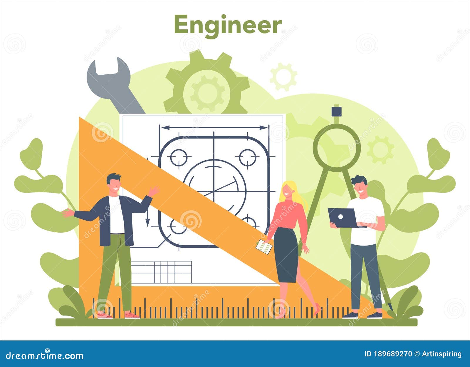 Engineer Concept. Professional Occupation To Design and Build Stock ...