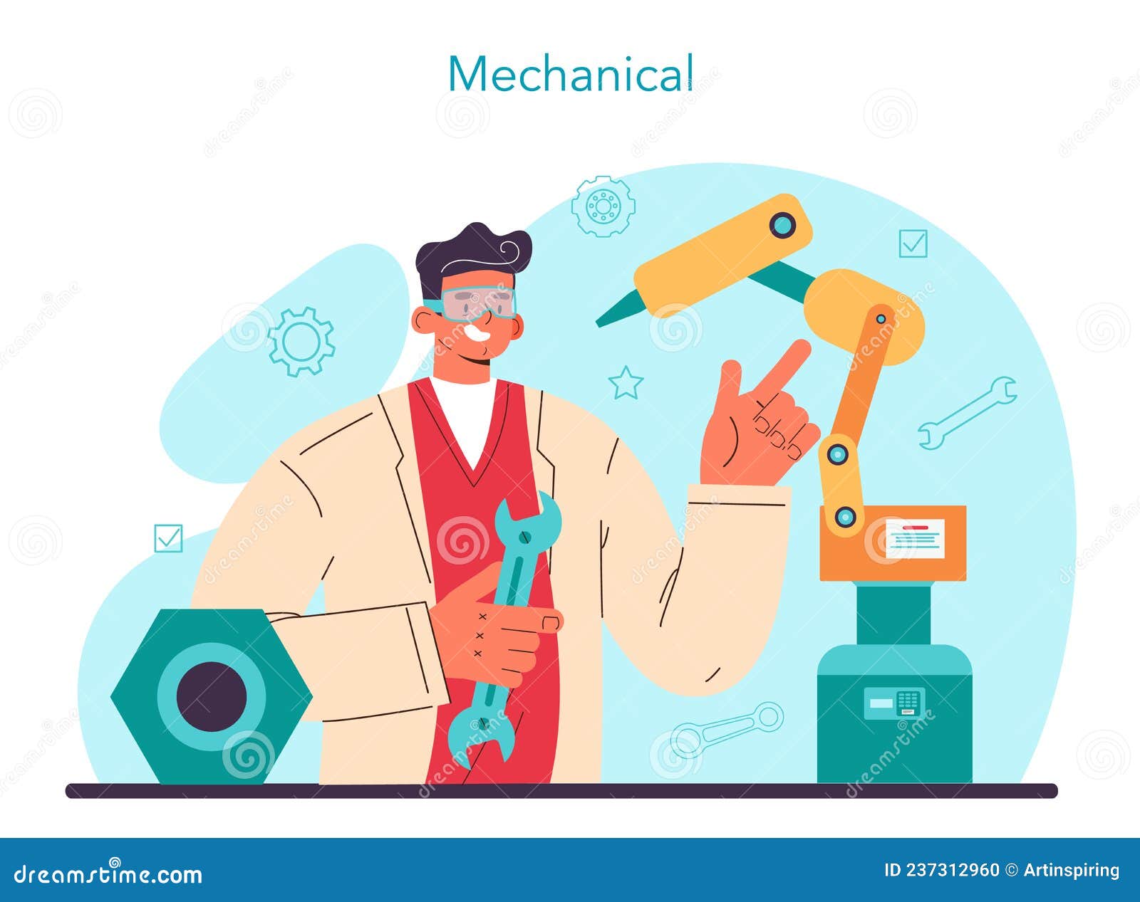 Engineer Concept. Technology Specialist Stock Vector - Illustration of ...