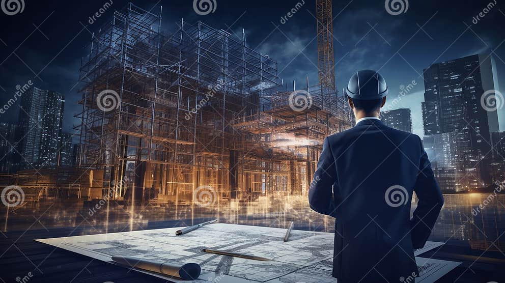 Engineer Conducting Structural Analysis of a Building. Stock ...
