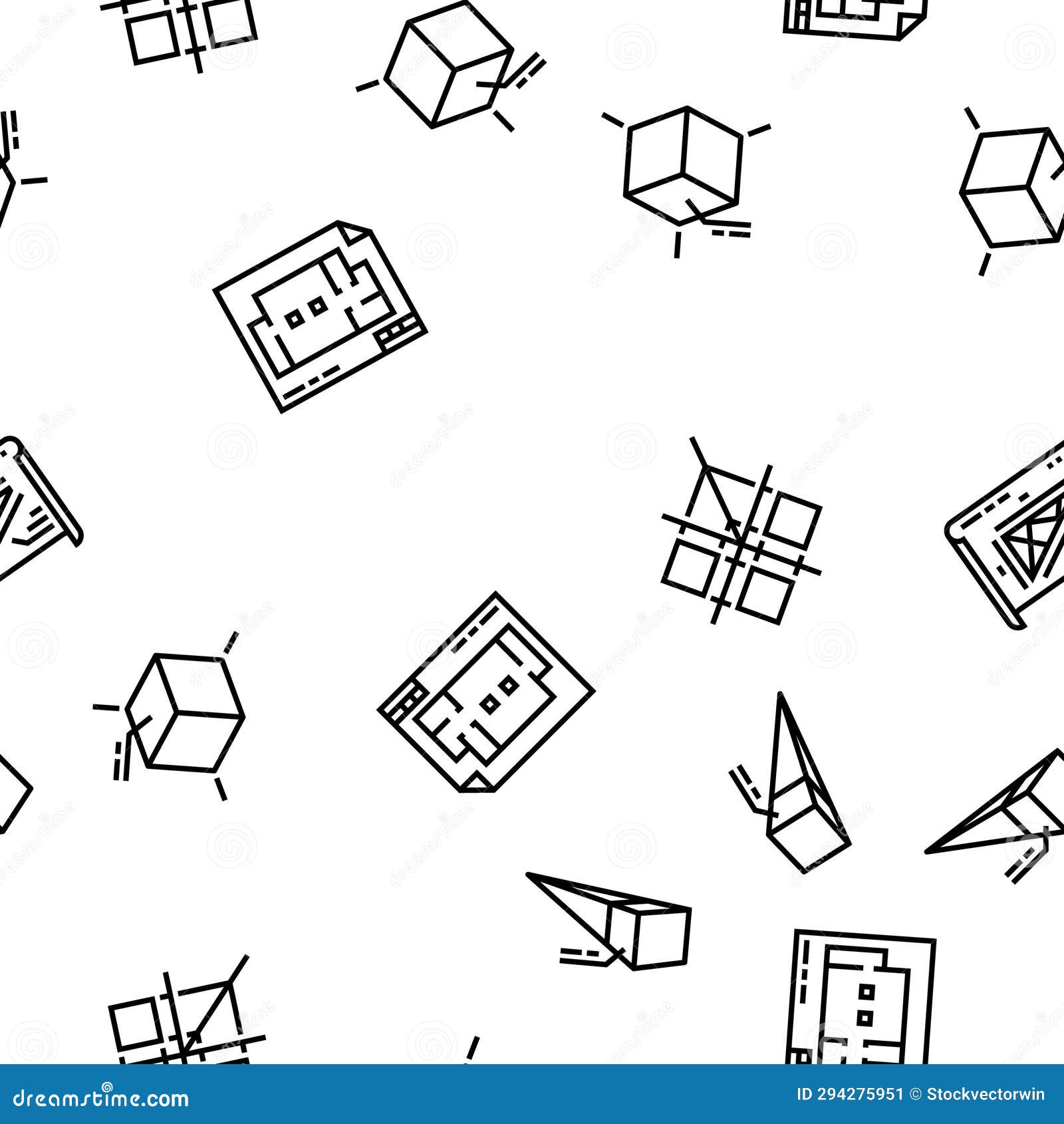 Engineer Construction Architect Vector Seamless Pattern Stock Vector ...