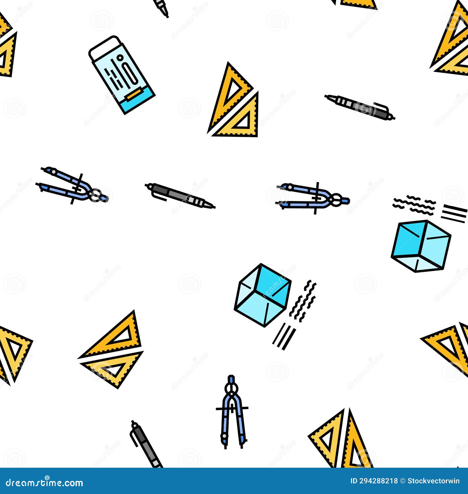 Engineer Construction Architect Vector Seamless Pattern Stock Vector ...