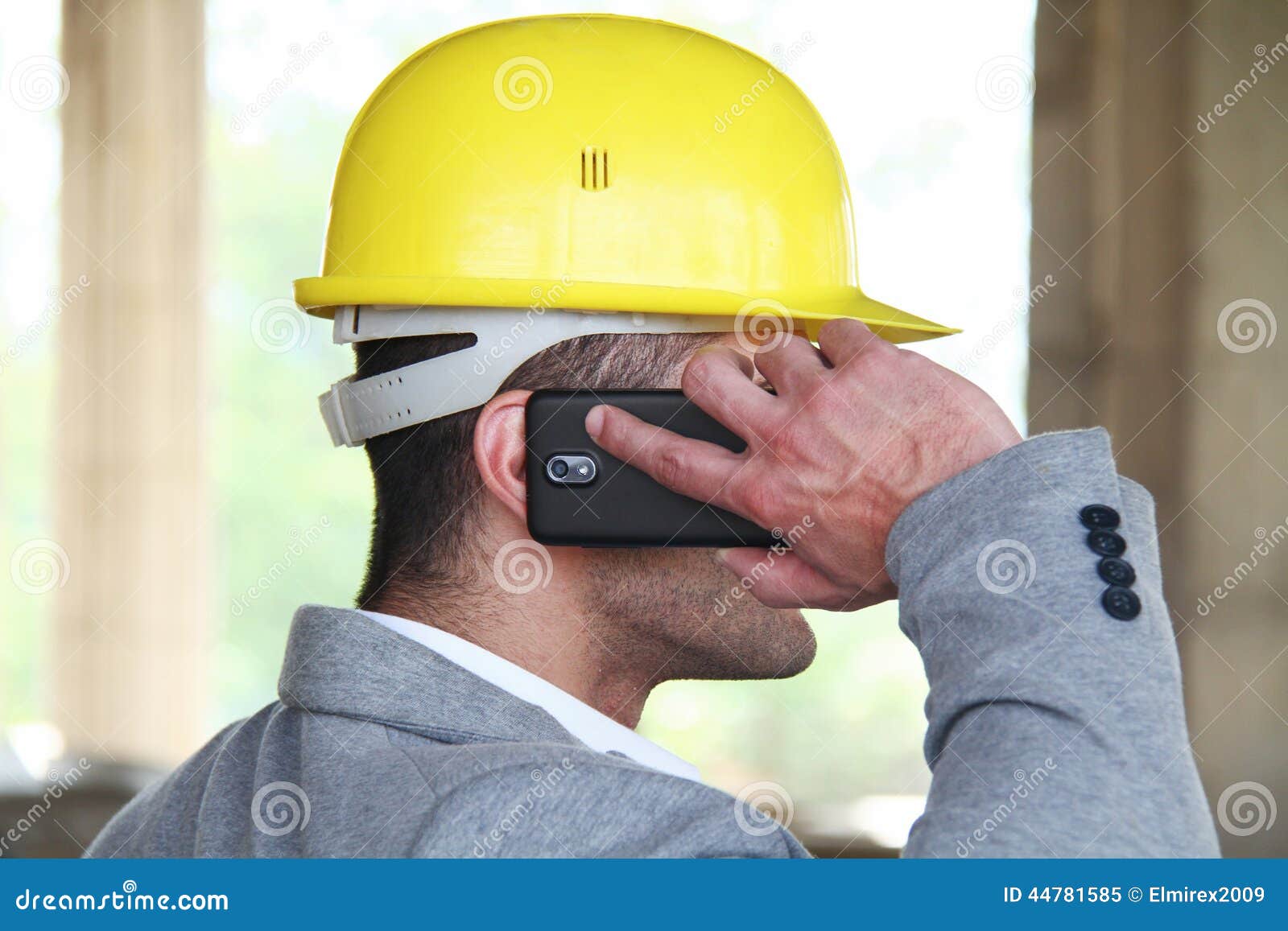 Engineer at a Construction Site Making a Business Call Stock Image ...