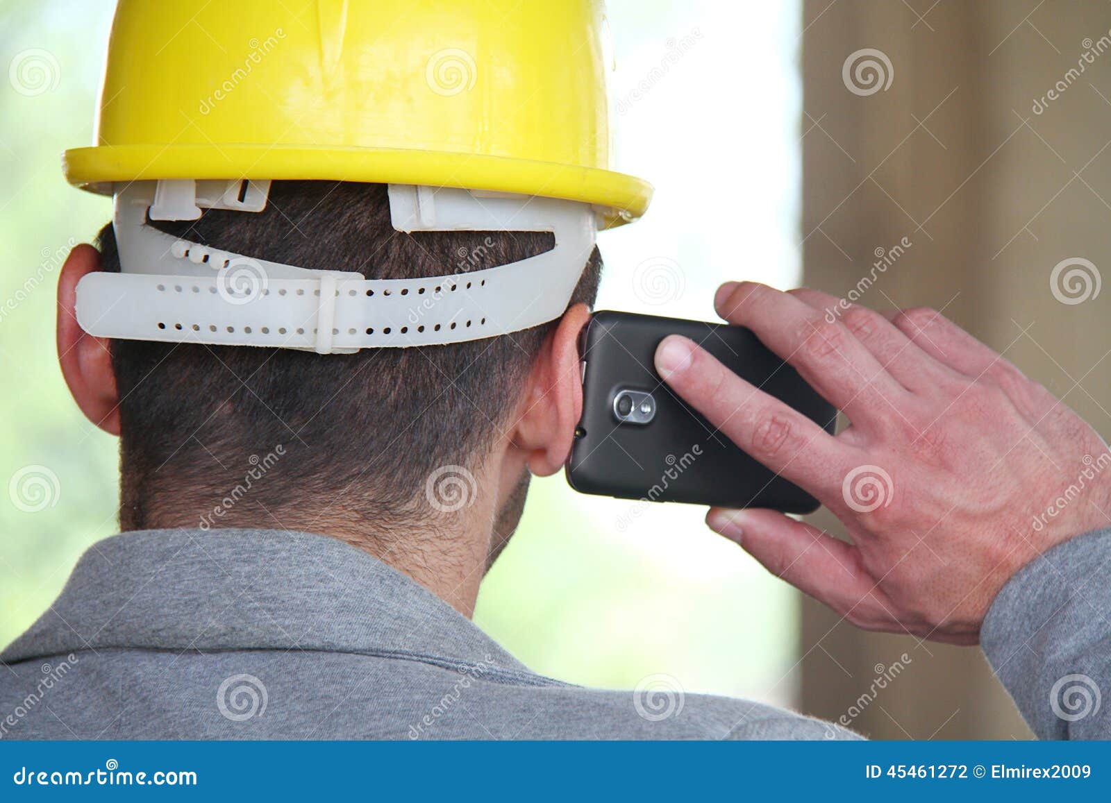 Engineer at a Construction Site Making a Business Call Stock Photo ...