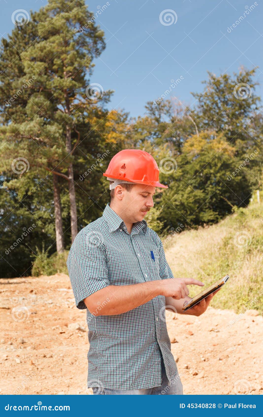 Engineer on Construction Site Stock Photo - Image of formal, handsome ...