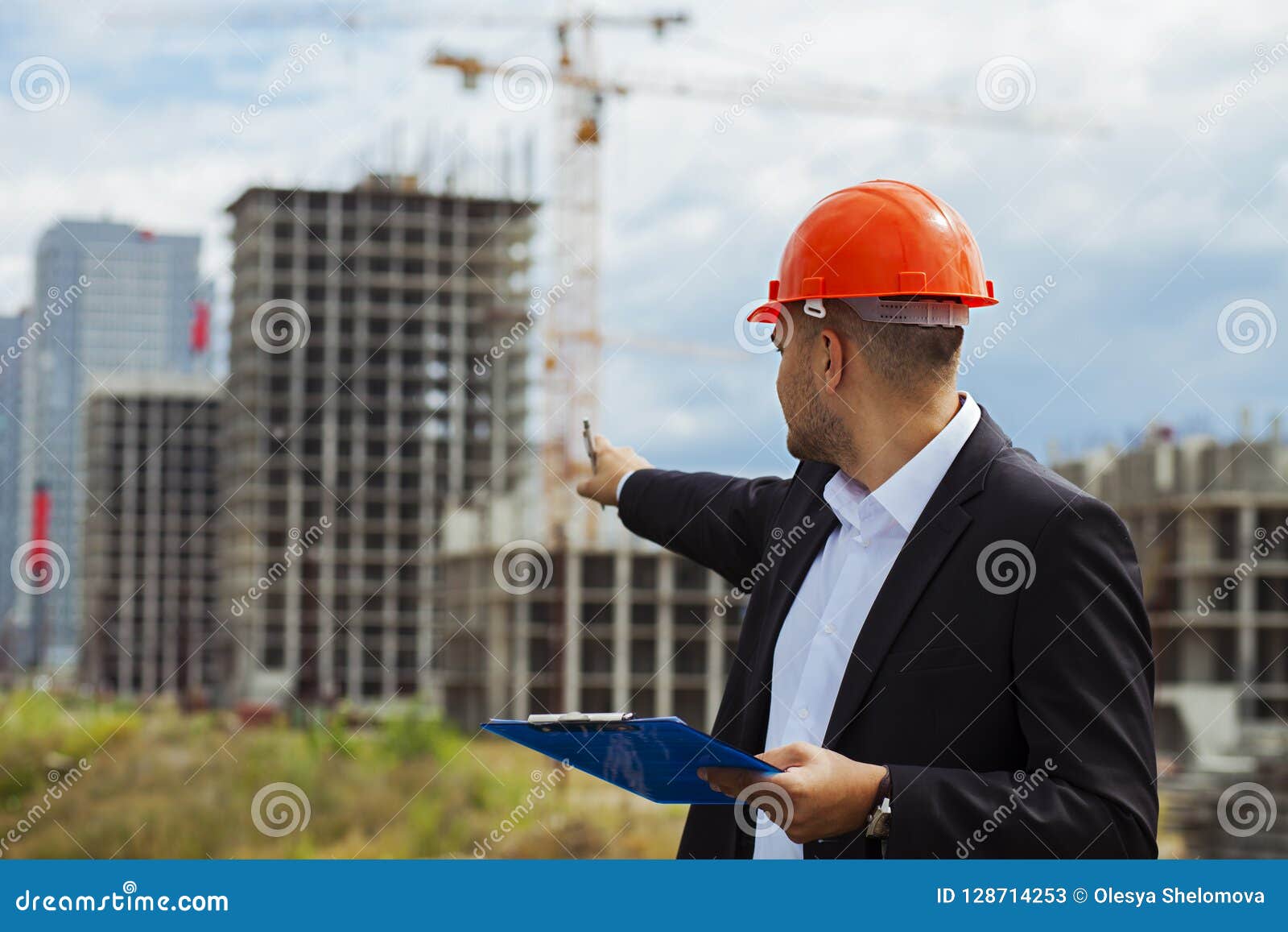 Engineer at Construction Site Stock Image - Image of manager, architect ...