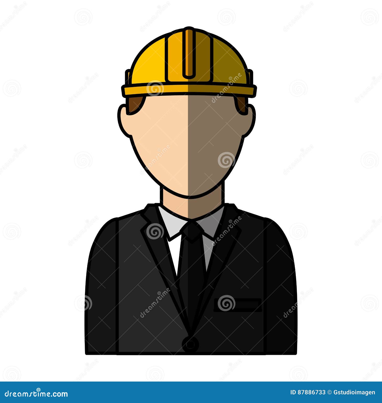 Engineer Construction Worker Avatar Stock Vector - Illustration of ...