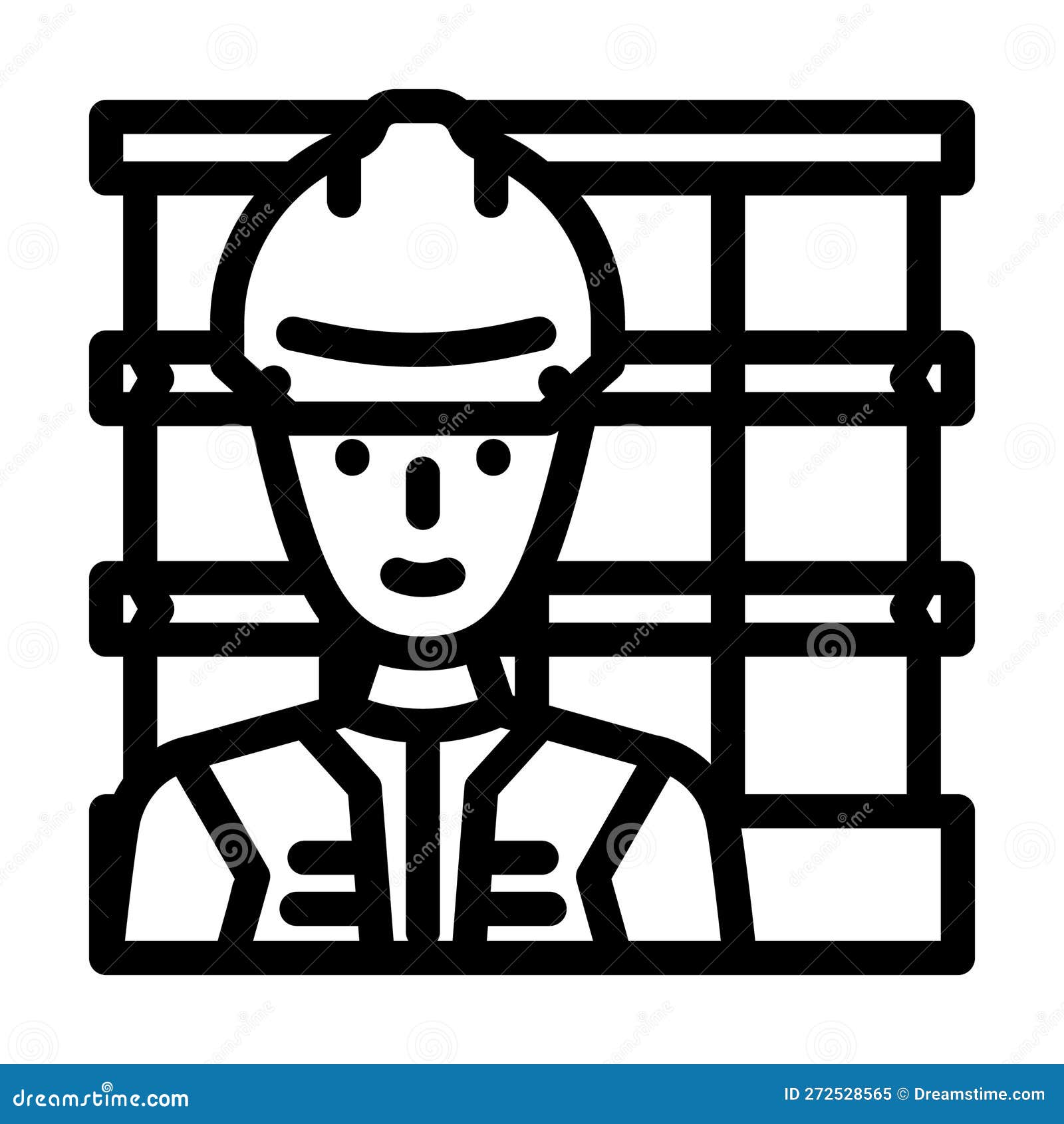 Engineer Construction Worker Line Icon Vector Illustration Stock Vector ...