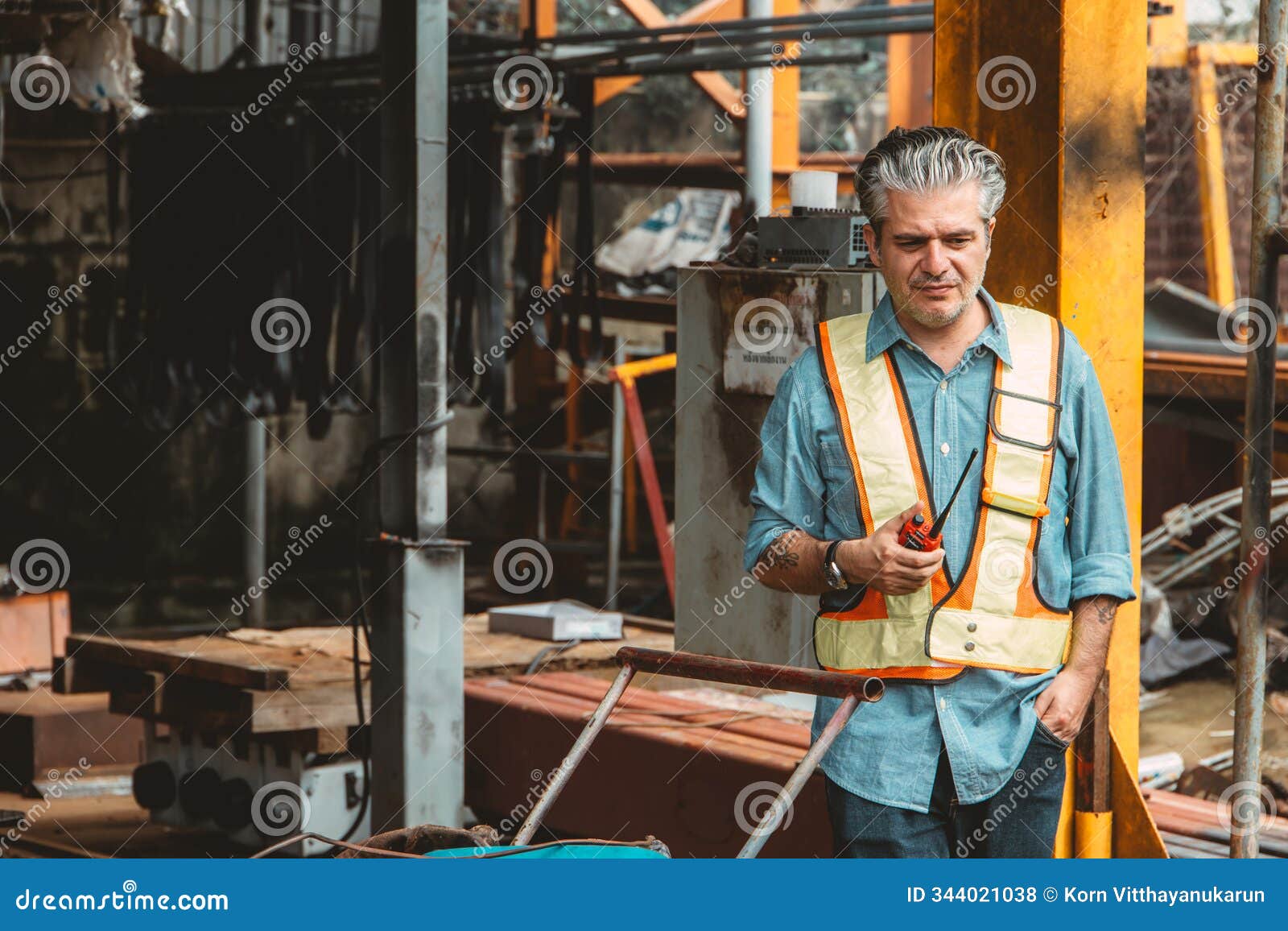 Engineer Construction Worker Site Moody Stressed Exhausted Feel Down ...