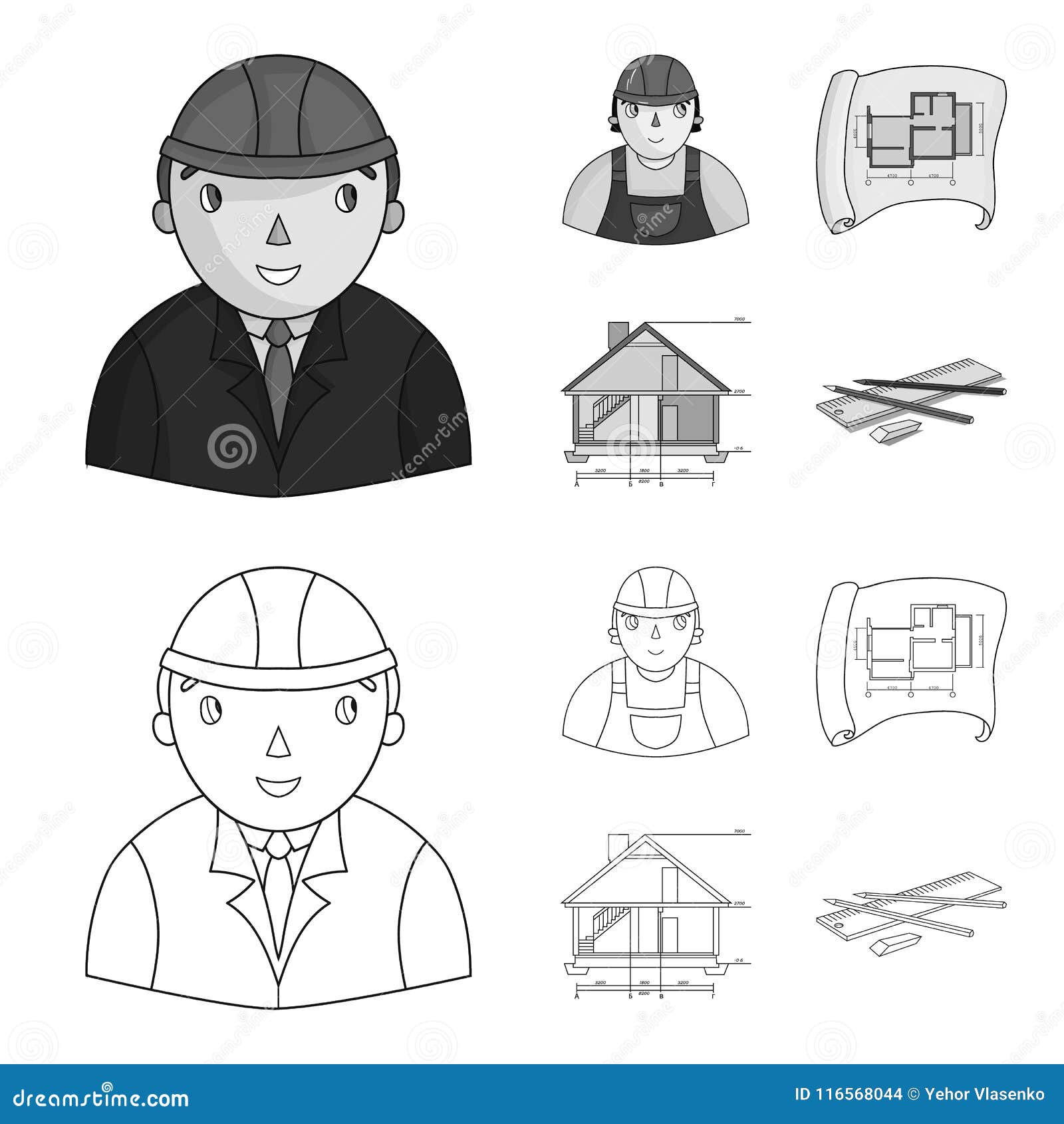 Engineer-constructor, Construction Worker, Site Plan, Technical Drawing ...