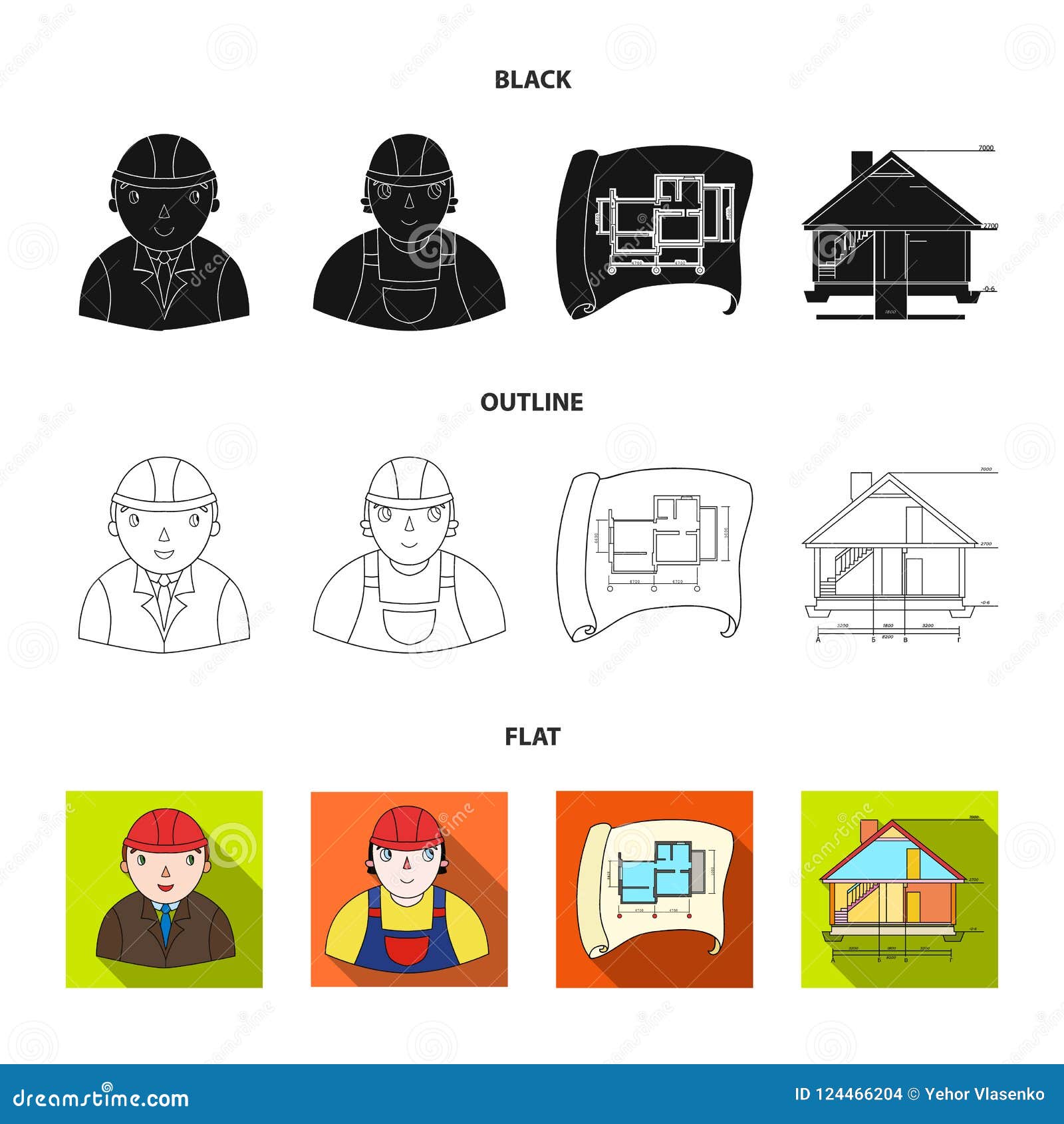 Engineer-constructor, Construction Worker, Site Plan, Technical Drawing ...