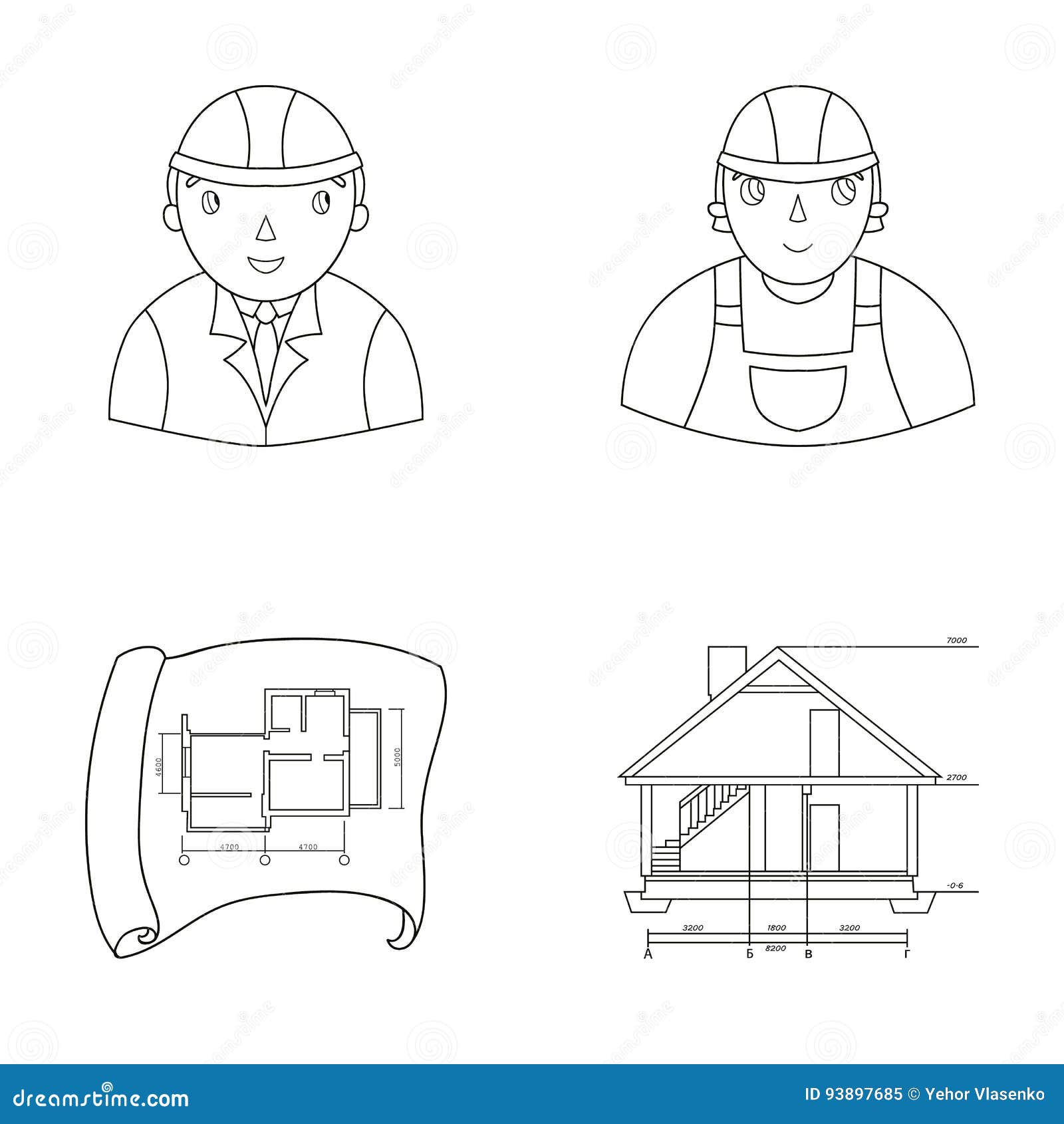 Engineer-constructor, Construction Worker, Site Plan, Technical Drawing ...