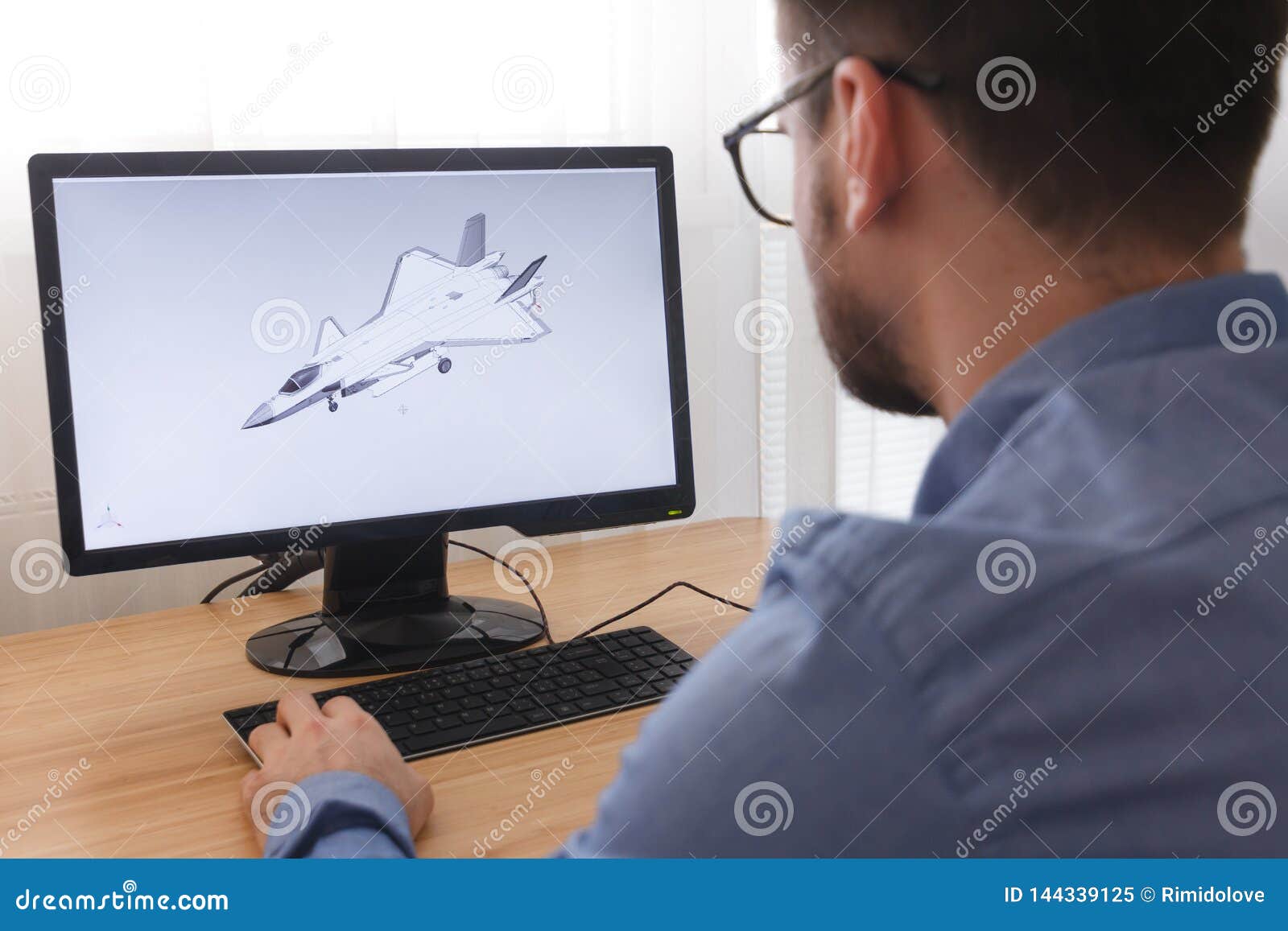 Engineer, Constructor, Designer In Glasses Working On A Personal ...