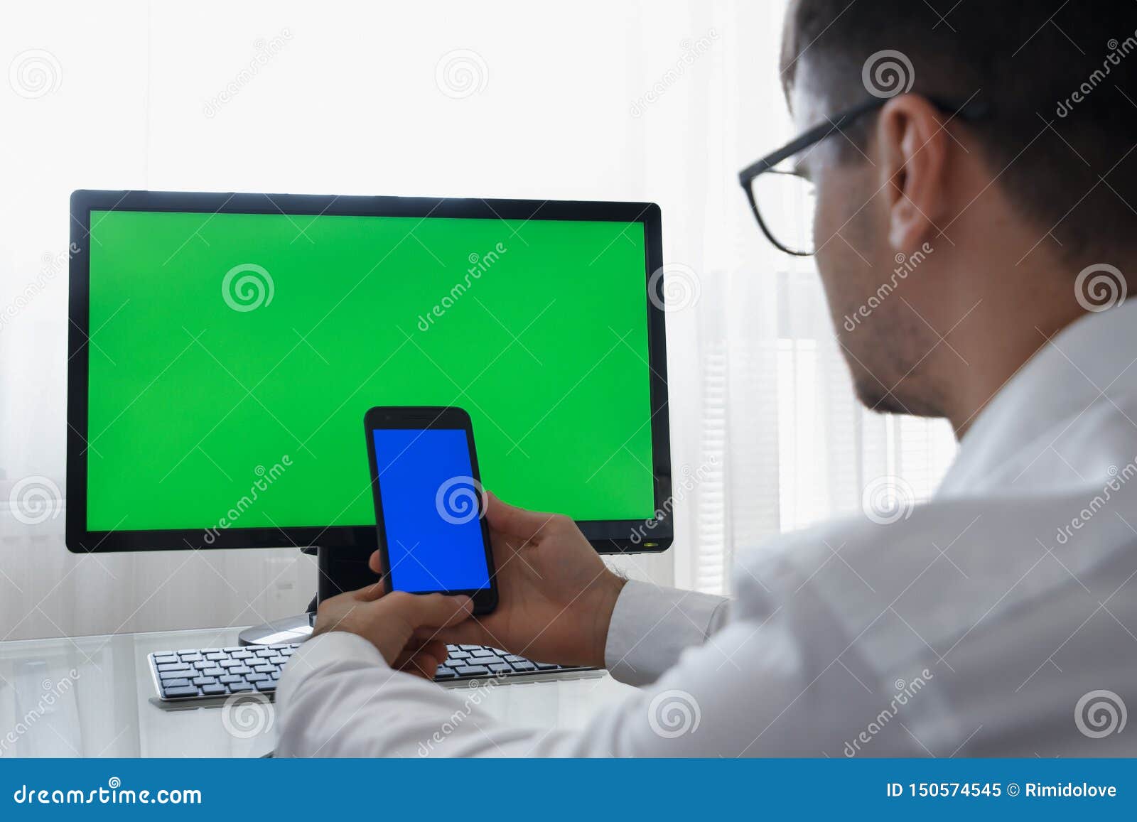 Engineer, Constructor, Designer in Glasses Working on a Personal ...