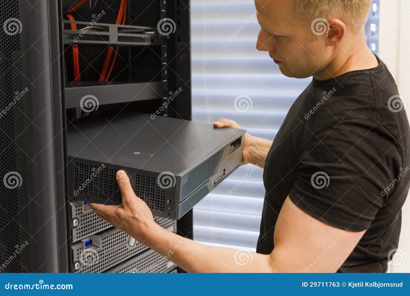 It Consultant Install Network Router Stock Image - Image of switch ...