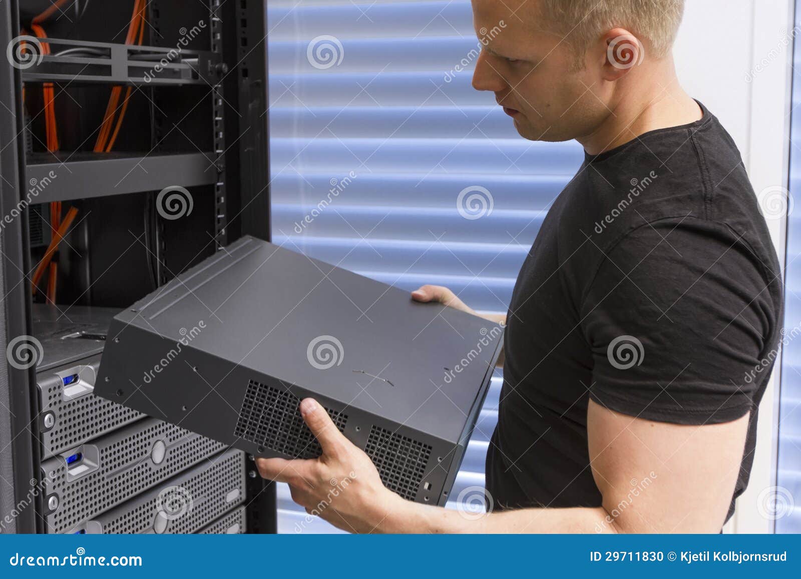 It Consultant Install Network Router Stock Photo - Image of router ...