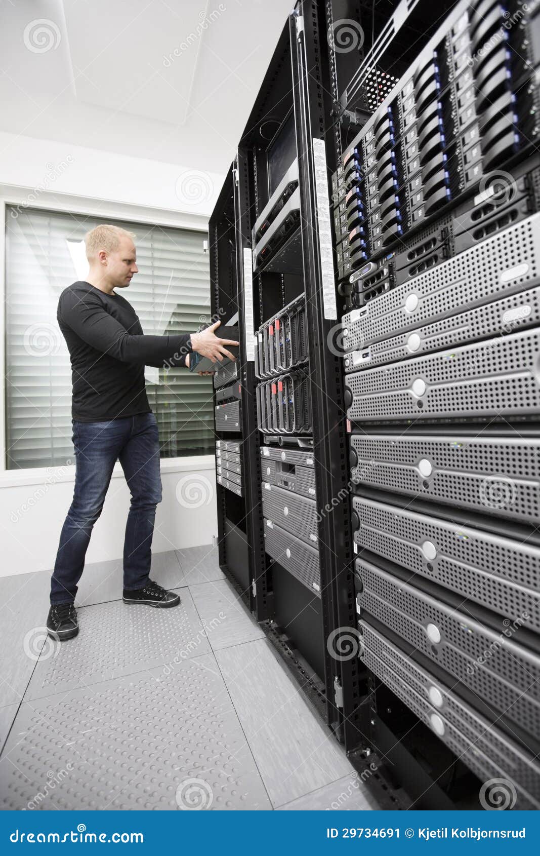 Install Network Router in Datacenter Stock Image - Image of network ...