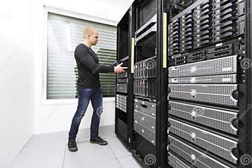 Install Network Router in Datacenter Stock Photo - Image of datacenter ...