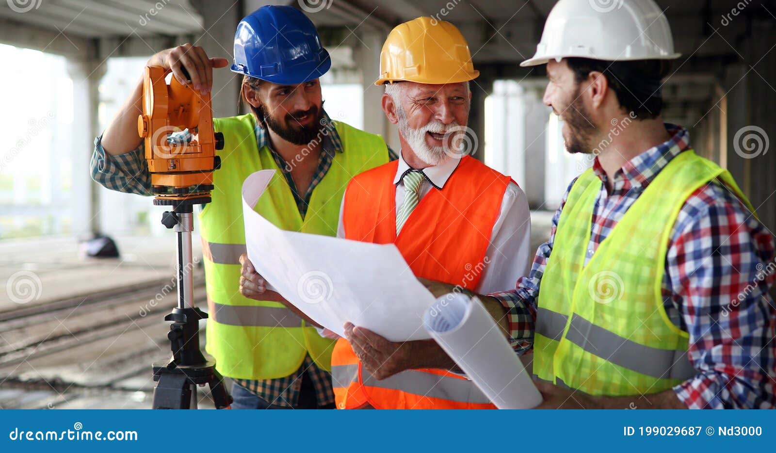 Engineer, Contractor, Architect Teamwork. Construction People Talking ...