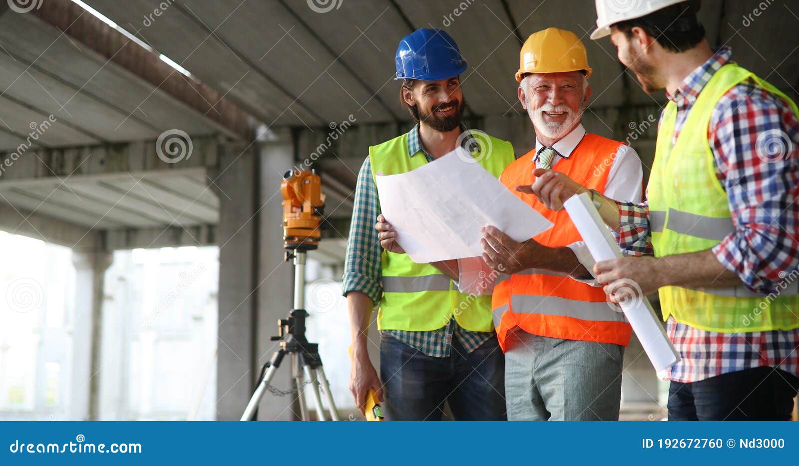 Engineer, Contractor, Architect Teamwork. Construction People Talking ...