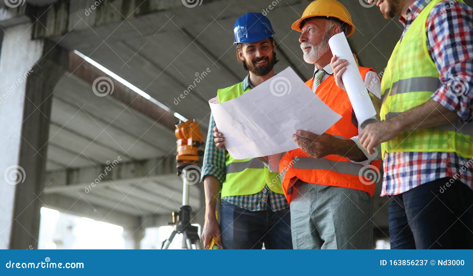 Engineer, Contractor, Architect Teamwork. Construction People Talking ...