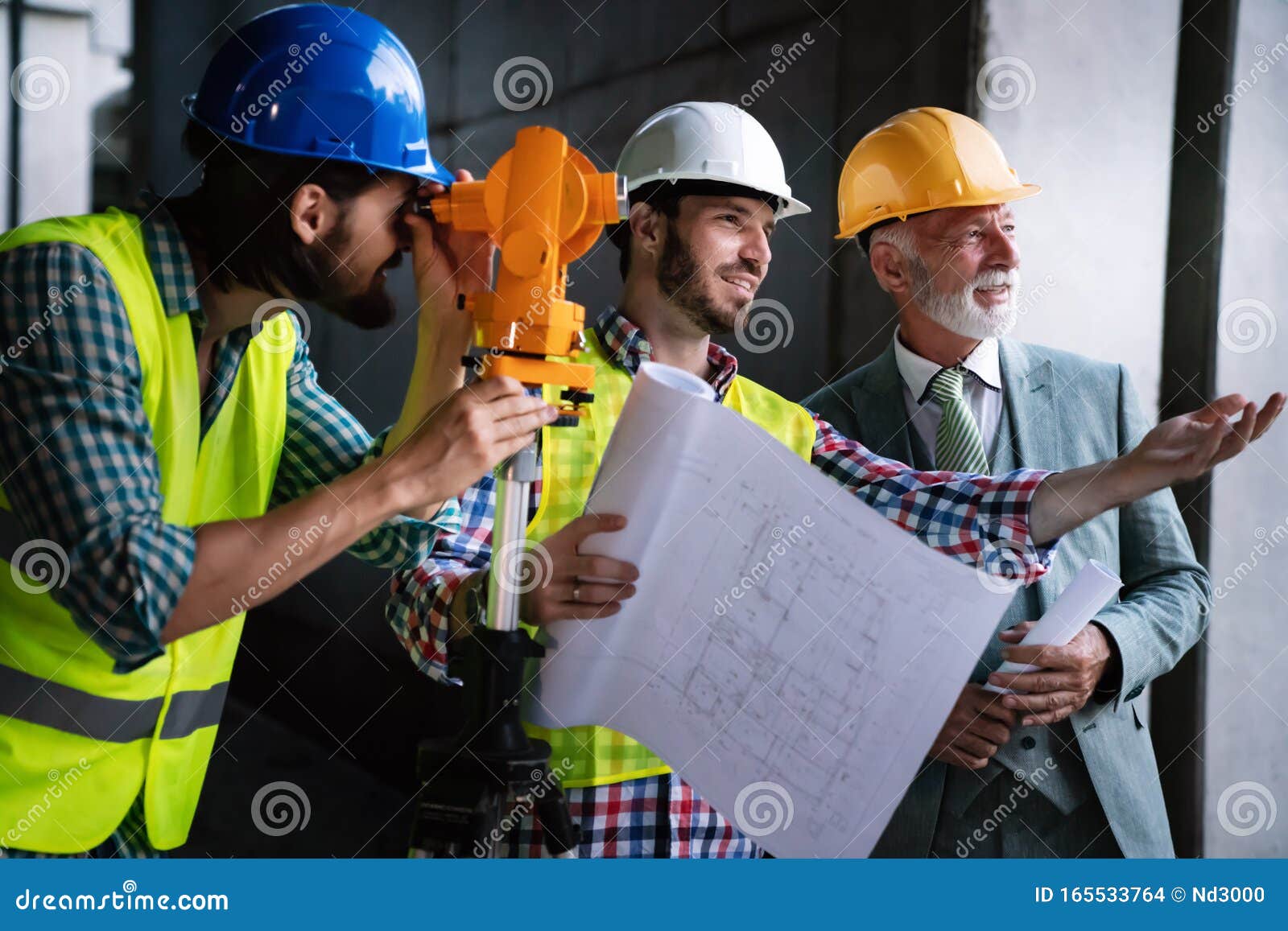 Engineer, Contractor, Architect Teamwork. Construction People Talking ...