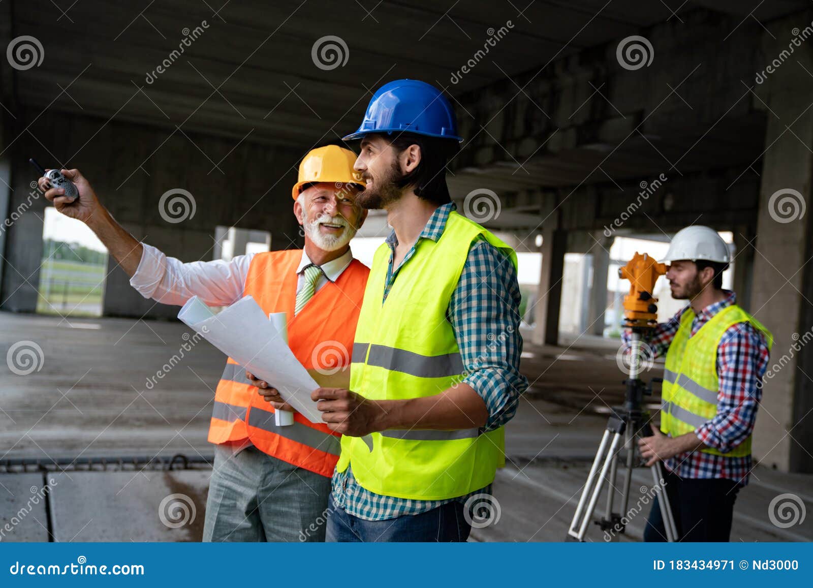 Engineer, Contractor, Architect Teamwork. Construction People Talking ...