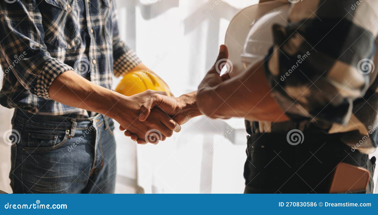 Engineer and Contractor Join Hands after Signing Contract,they are ...