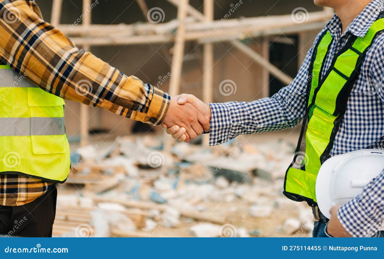 Engineer and Contractor Join Hands after Signing Contract,they are ...