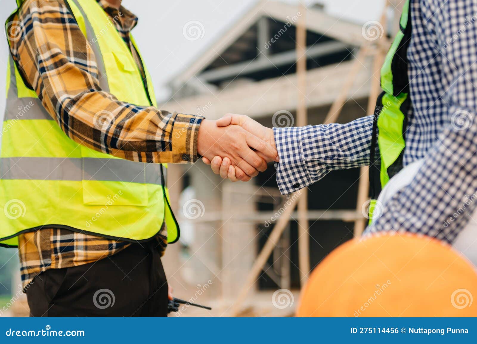 Engineer and Contractor Join Hands after Signing Contract,they are ...