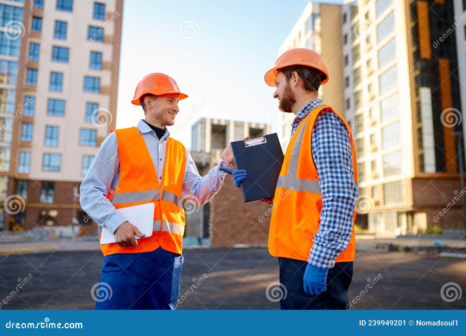 Engineer and Contractor Talking at Construction Site Stock Image ...