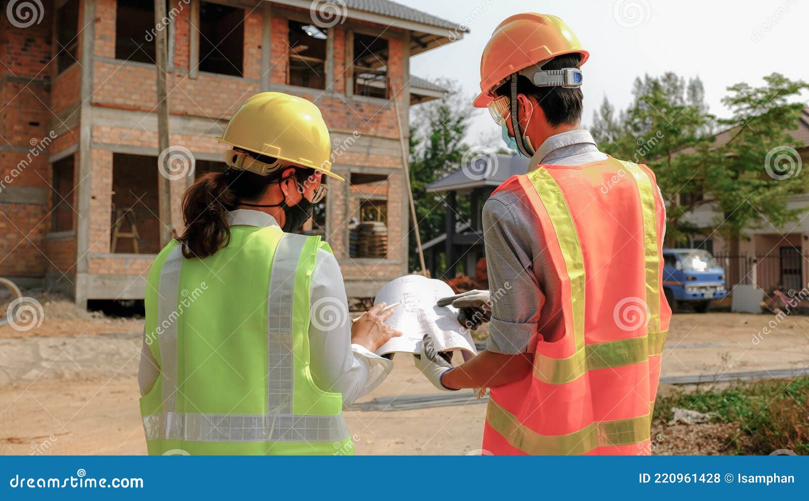 Engineer Contractor Team Meeting Work Safety Plan Industry Project and ...