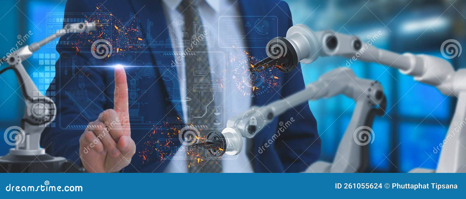 Engineer Control Automated Robot Arm Machine in Factory,smart Visual ...