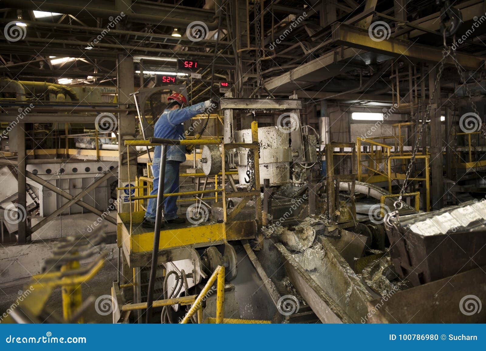 Engineer Control Machine in Factory. Editorial Image - Image of power ...