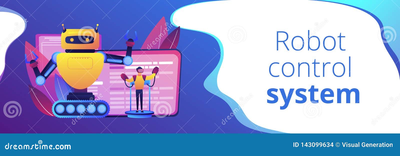 Remotely Operated Robots Concept Banner Header. Stock Vector ...