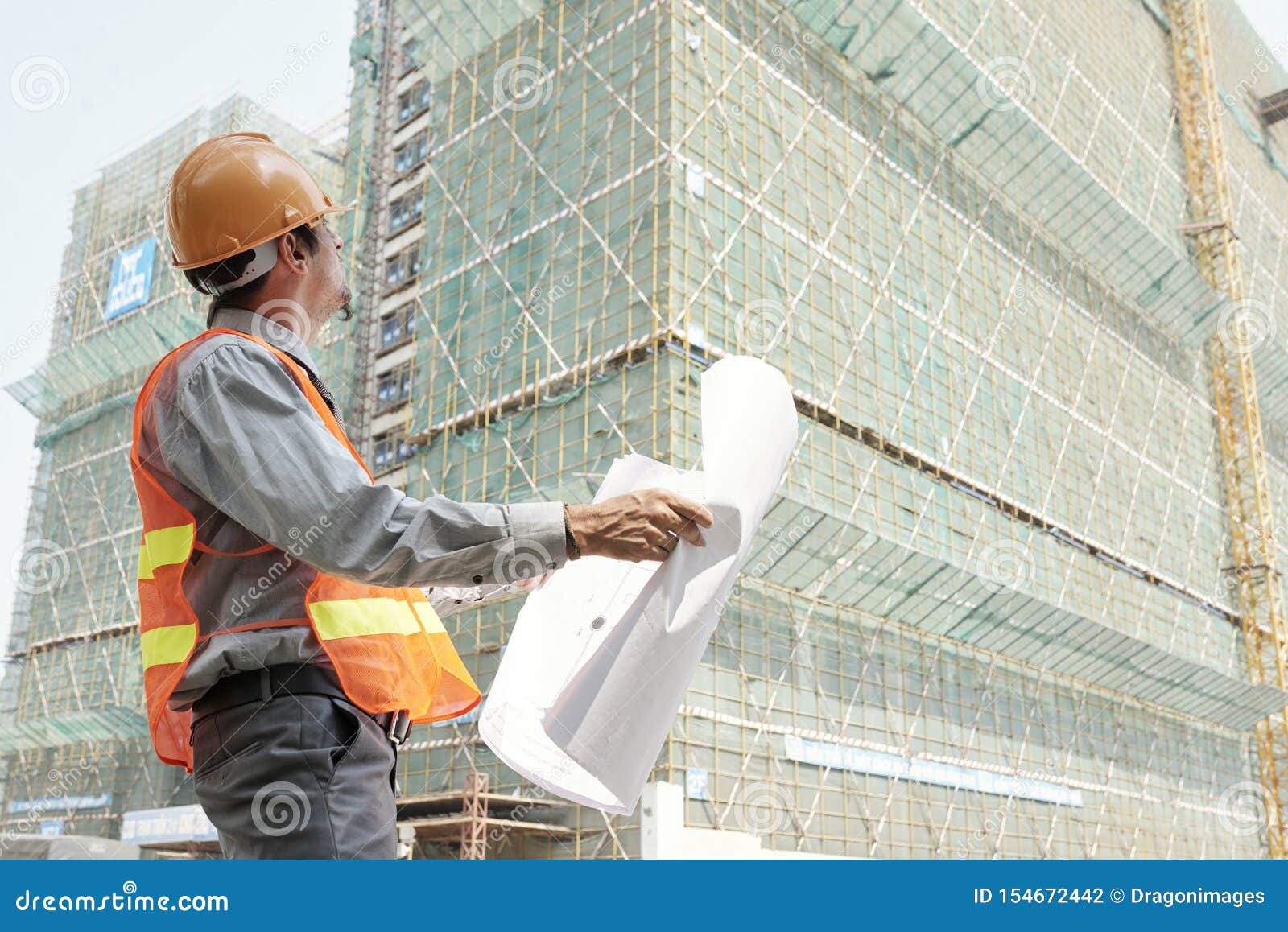 Engineer Controlling the Construction Stock Photo - Image of hardhat ...
