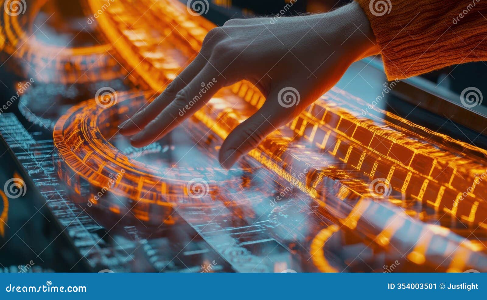 Engineer Controlling Futuristic Manufacturing Process with Digital ...