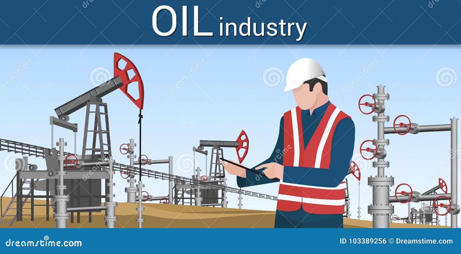 Engineer Controlling the Process of Oil Production Using a Tablet Stock ...