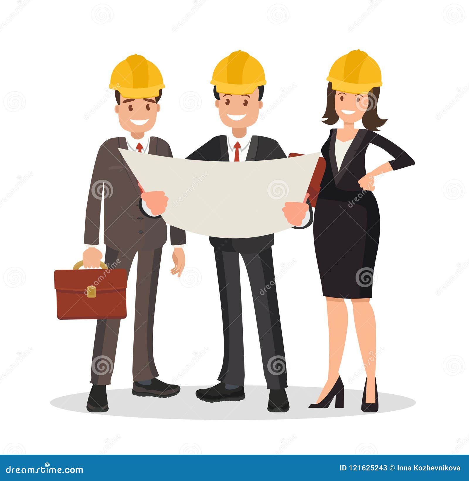 Engineer Customer and Contractor are Discussing the Project. Stock ...