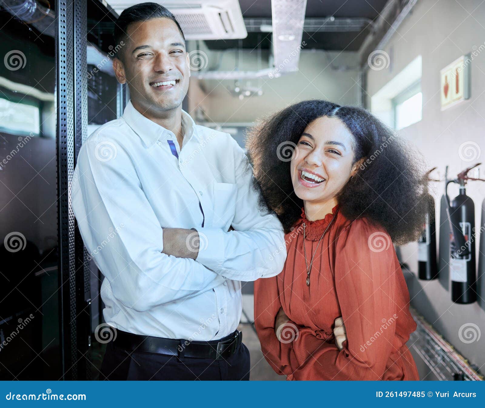 Engineer, Cybersecurity and Happy Team Together in a Server Room or ...