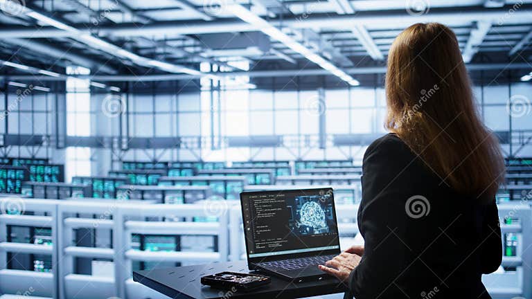 Engineer in Data Center Using Artificial Intelligence Computing Stock ...