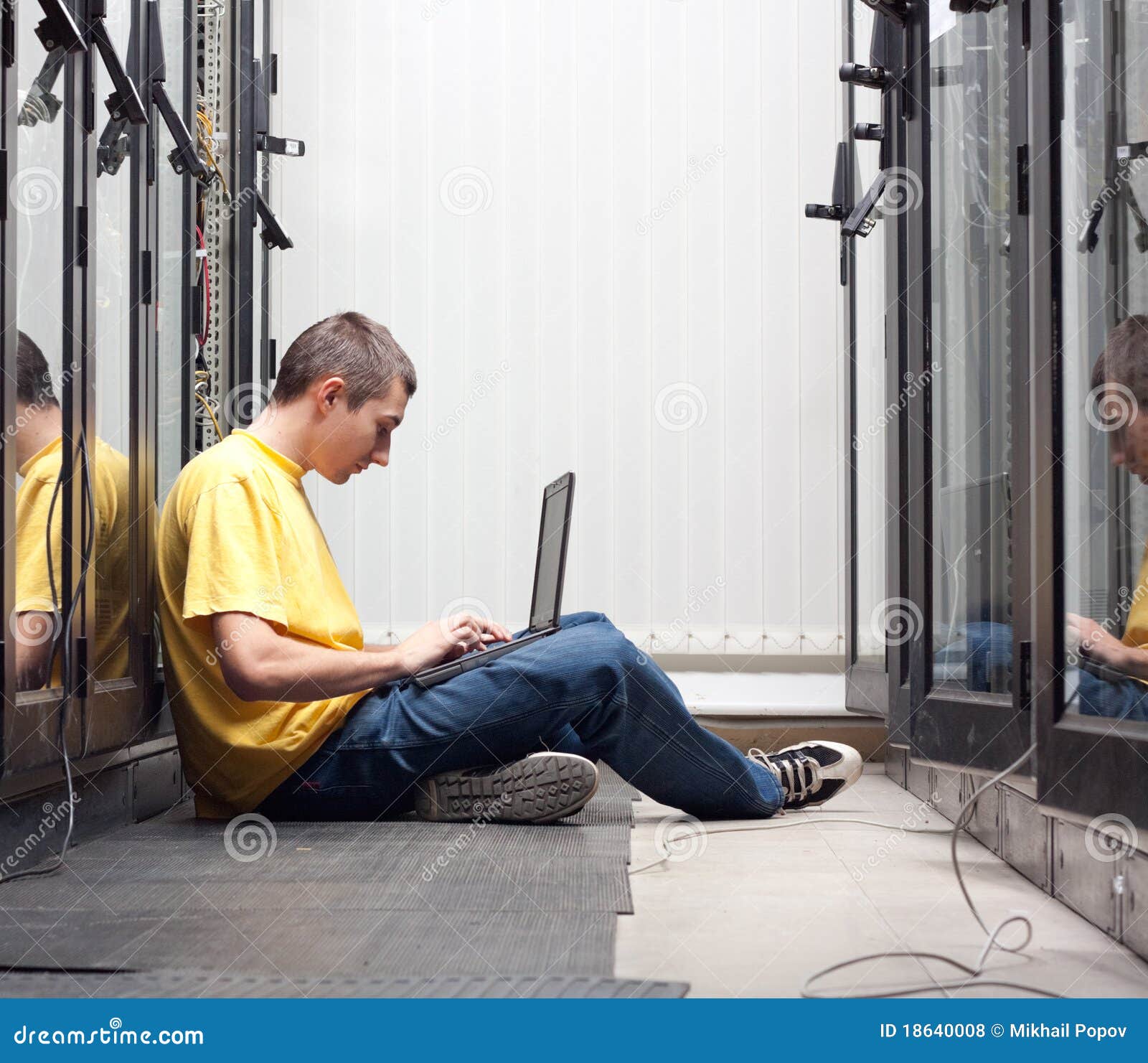 The engineer in datacenter stock photo. Image of engineer - 18640008