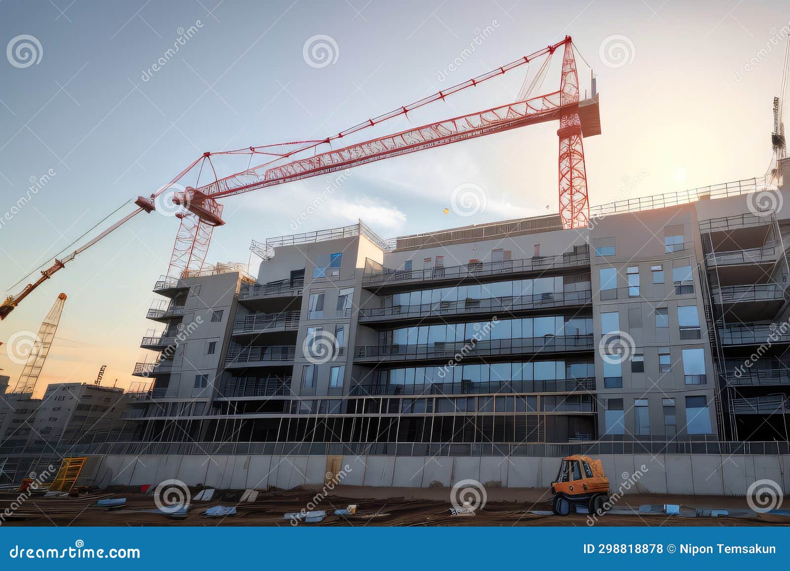 Engineer Deer in a Work Helmet on a Construction Construction of a ...