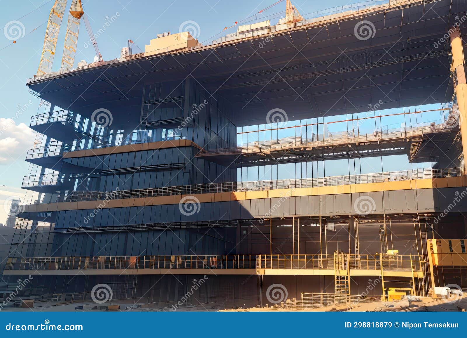 Engineer Deer in a Work Helmet on a Construction Construction of a ...
