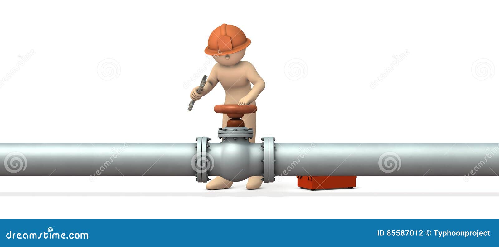 Engineer Desperately Repairing Piping Royalty-Free Illustration ...