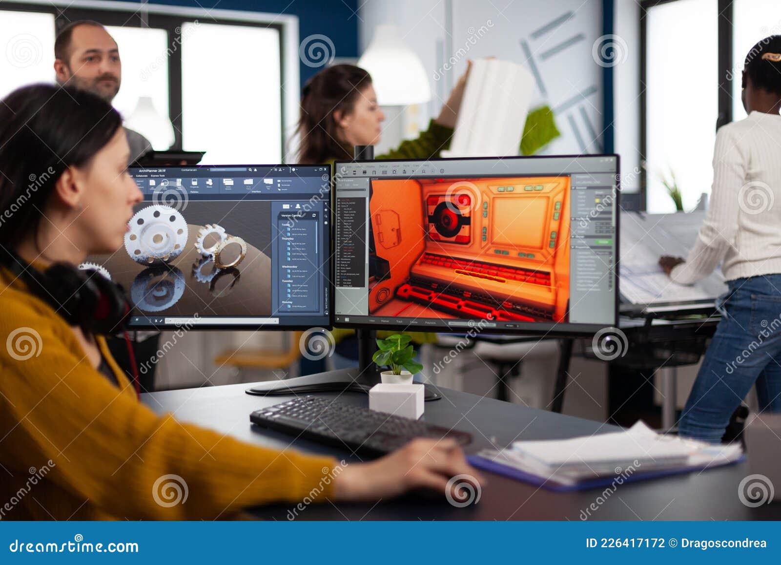 Engineer Developer Analyzing Cad Software To Develop Creative Video ...