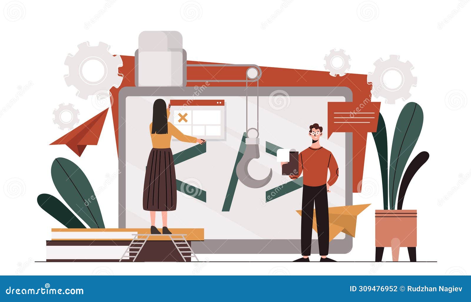 Engineer and Developer Vector Stock Vector - Illustration of software ...